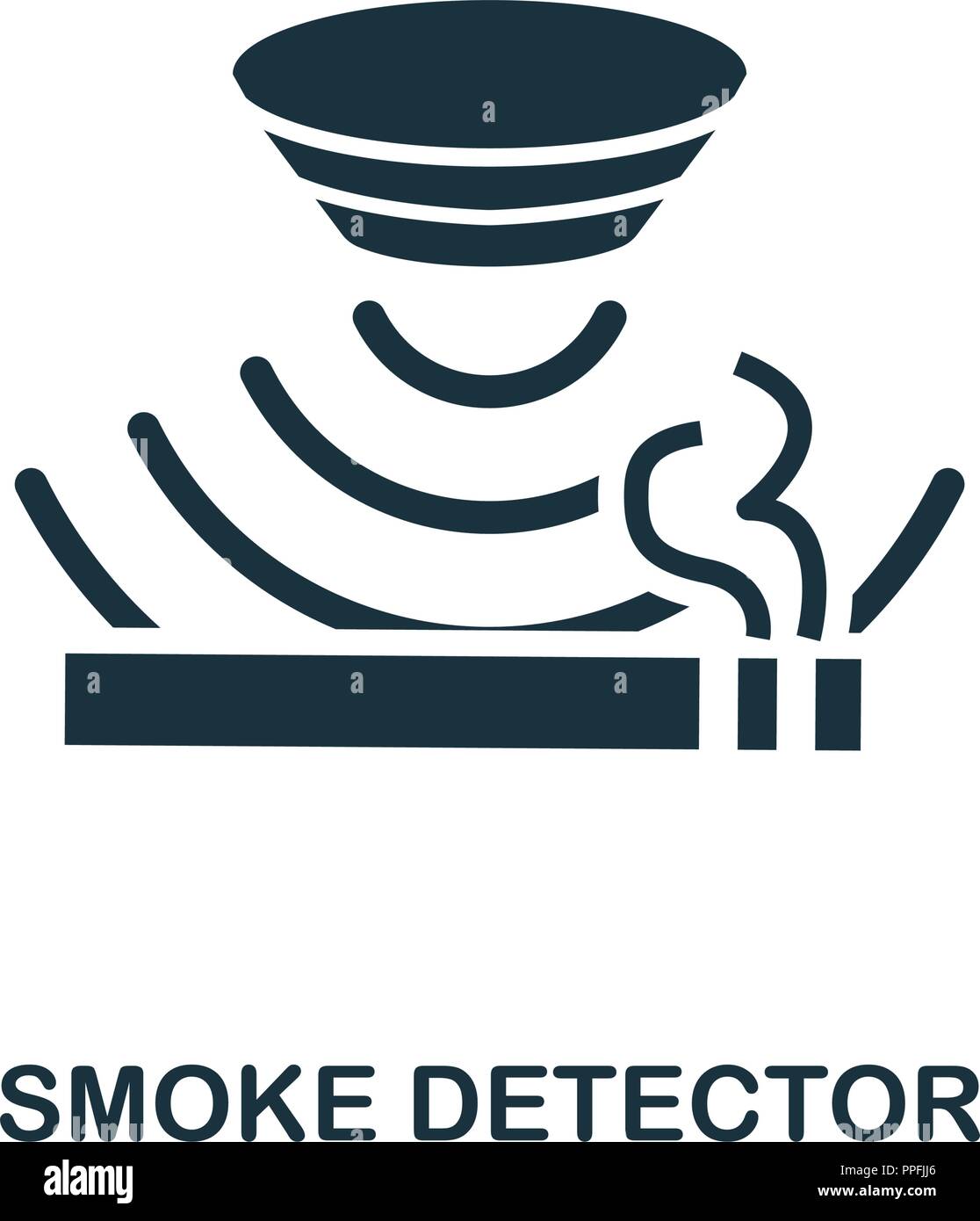 Smoke Detector icon. Monochrome style design from sensors collection ...