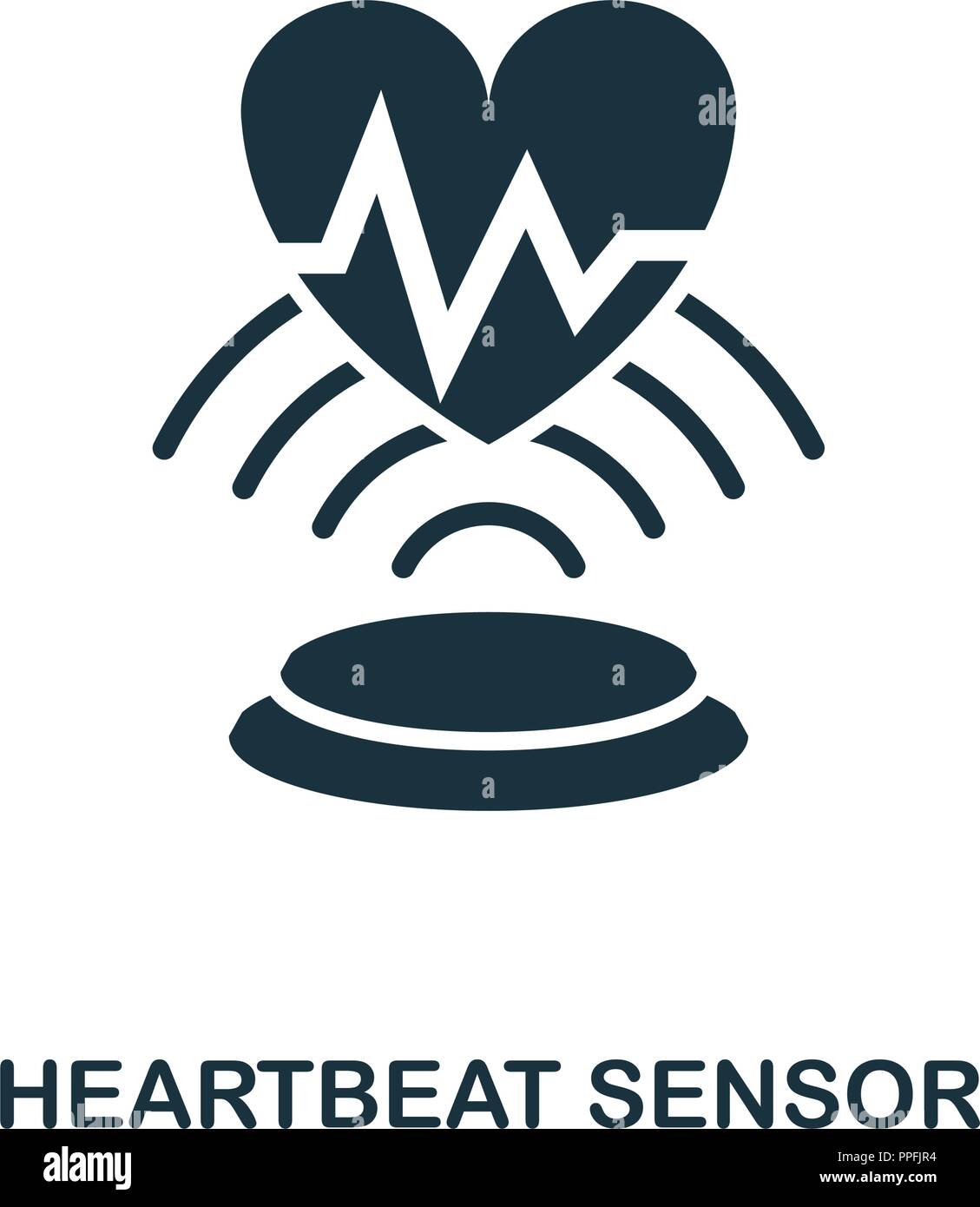 Heartbeat Sensor Icon Monochrome Style Design From Sensors Collection Ux And Ui Pixel Perfect