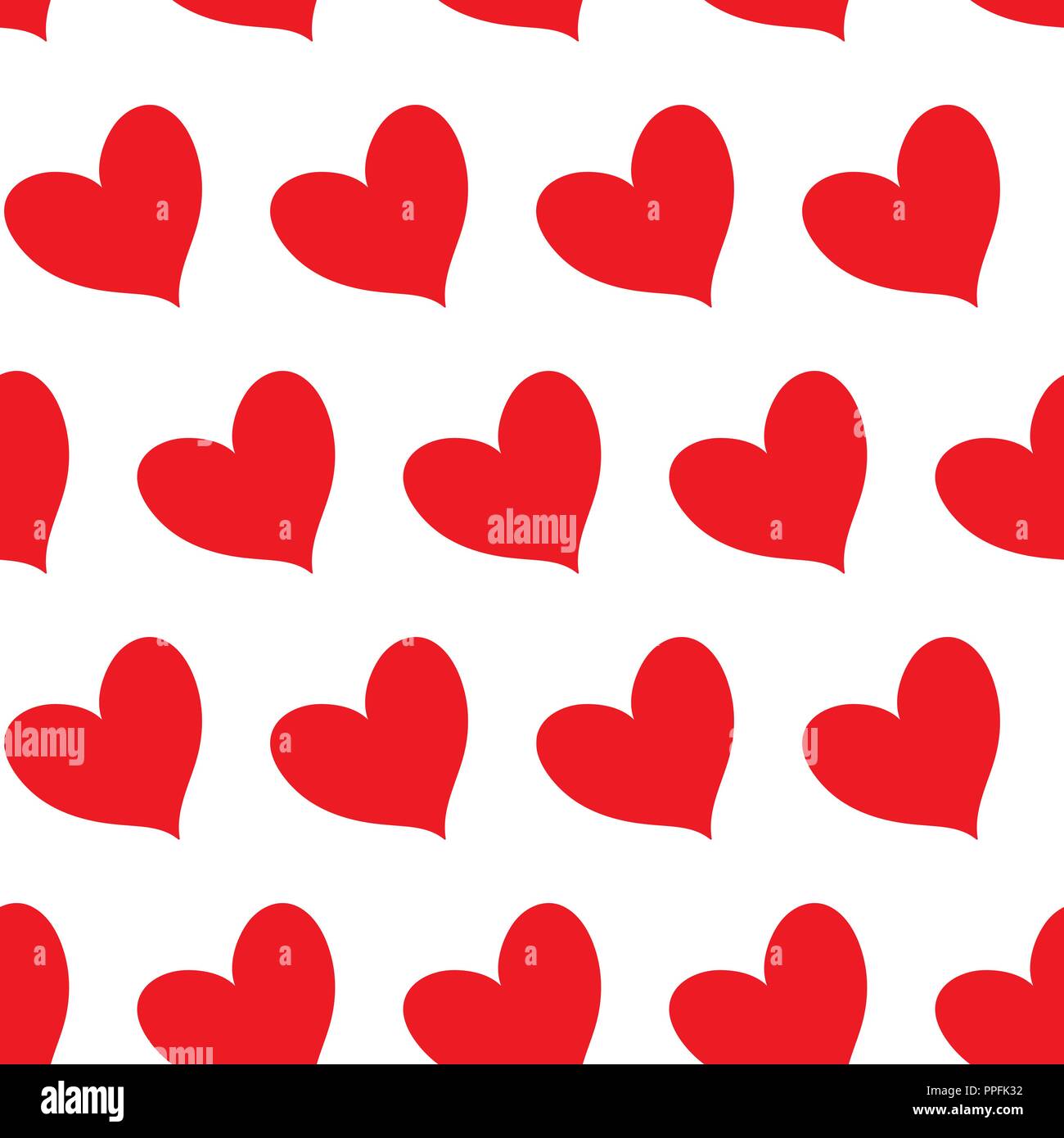 Red fill hearts in diagonal alignment isolated in a white transparent ...