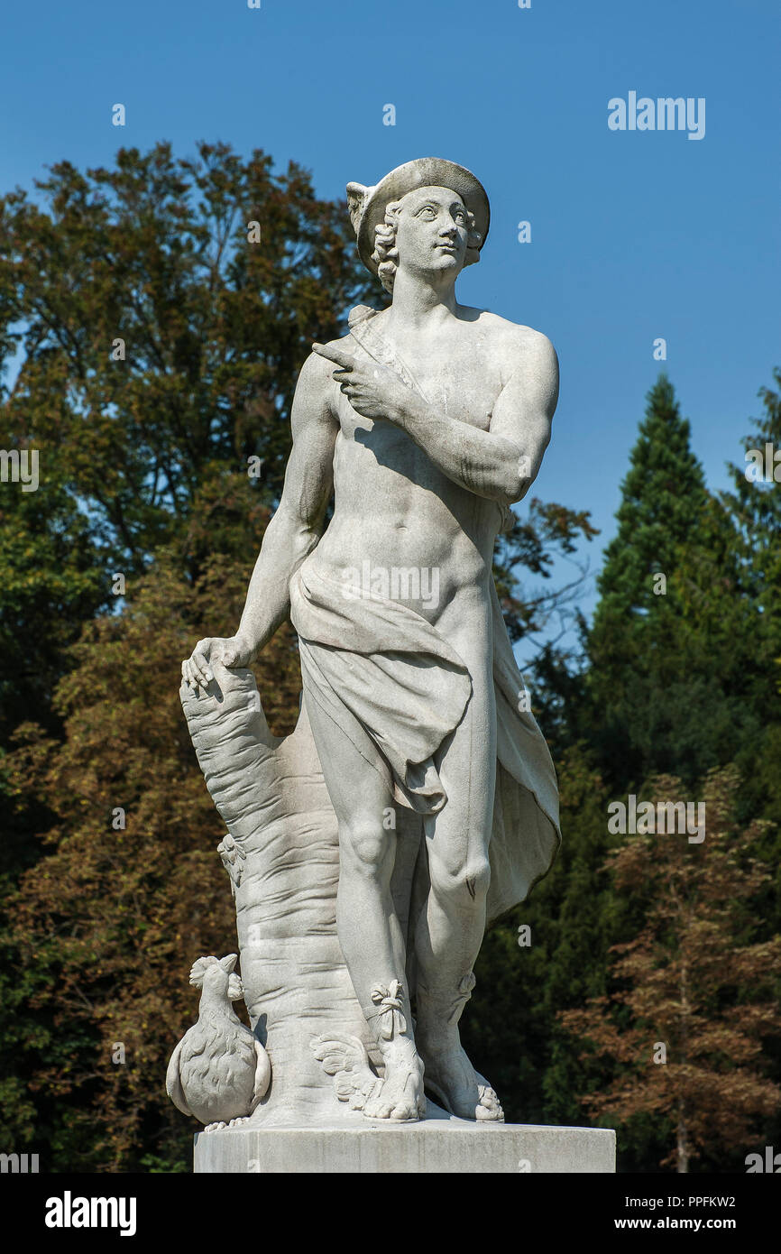 Mercury, figure by Roman Anton Boos, Nymphenburg Palace, Munich, Upper ...