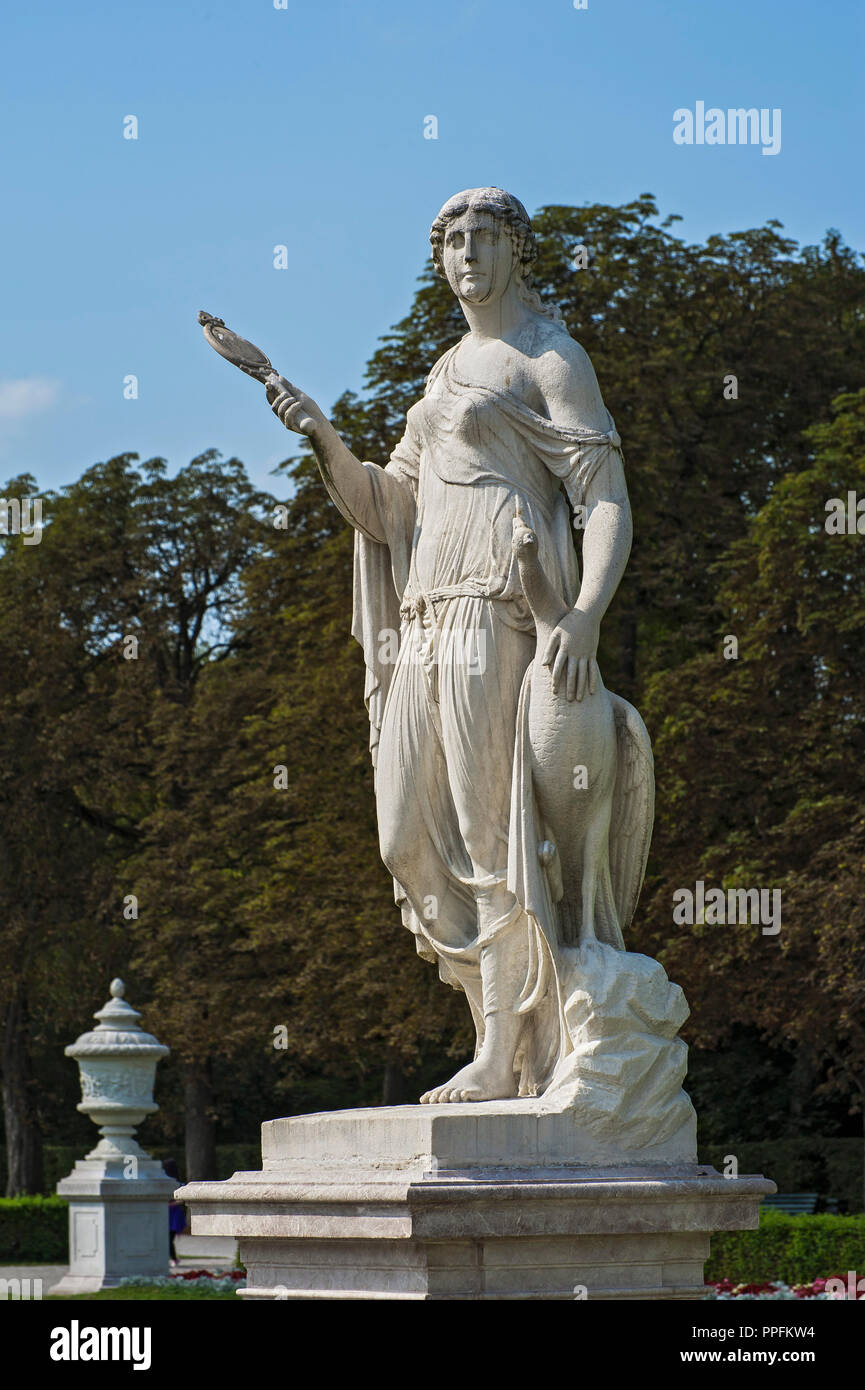 Stone figure of Juno, by Dominik Auliczek, Nymphenburg Palace, Munich ...