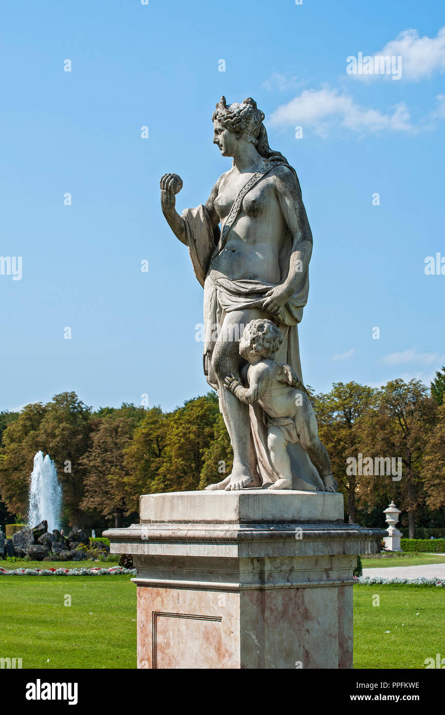 Venus, stone figure of Roman Anton Boos, Nymphenburg Palace, Munich ...