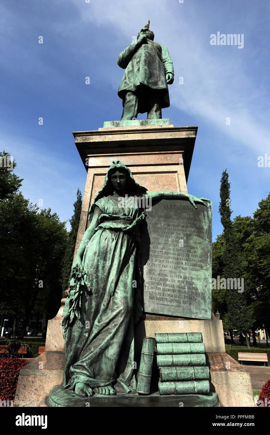 Finland. Helsinki. Monument dedicated to the Finnish poet Johan Ludvig ...