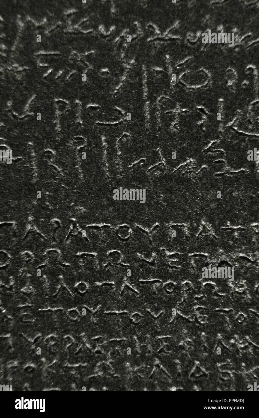 Rosetta stone script greek hi-res stock photography and images - Alamy