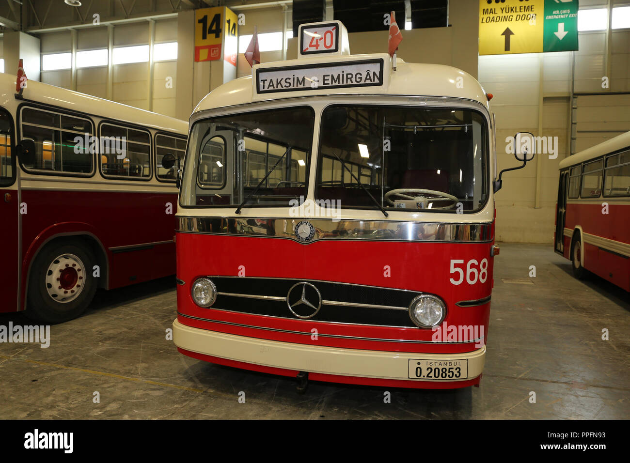 ISTANBUL, TURKEY - JULY 01, 2018: Mercedes Municipal Bus display at ...