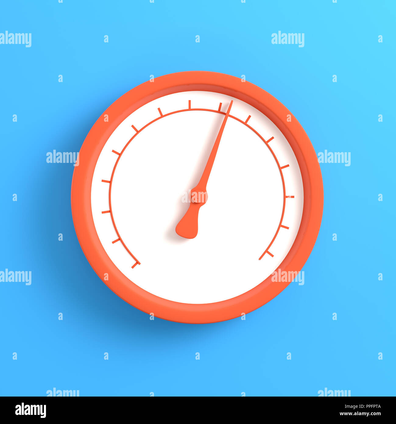 Gauge on bright blue background. Minimalism concept. 3d render Stock ...