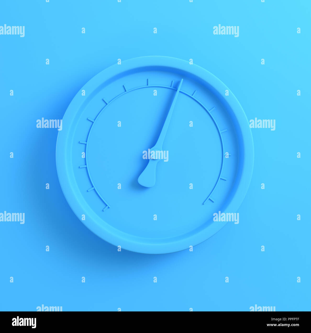 Gauge on bright blue background. Minimalism concept. 3d render Stock ...