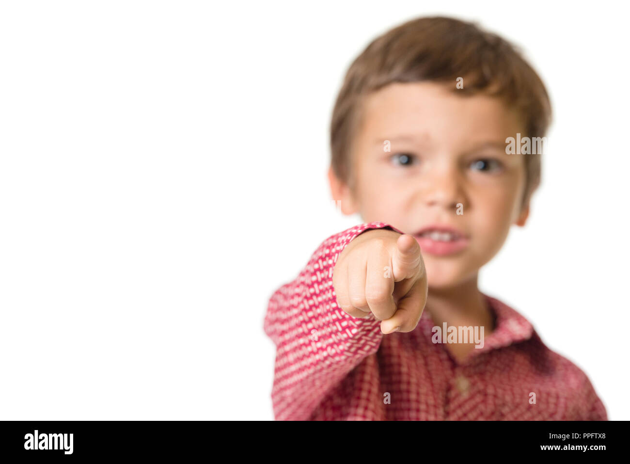 Boy pointing his finger hi-res stock photography and images - Alamy