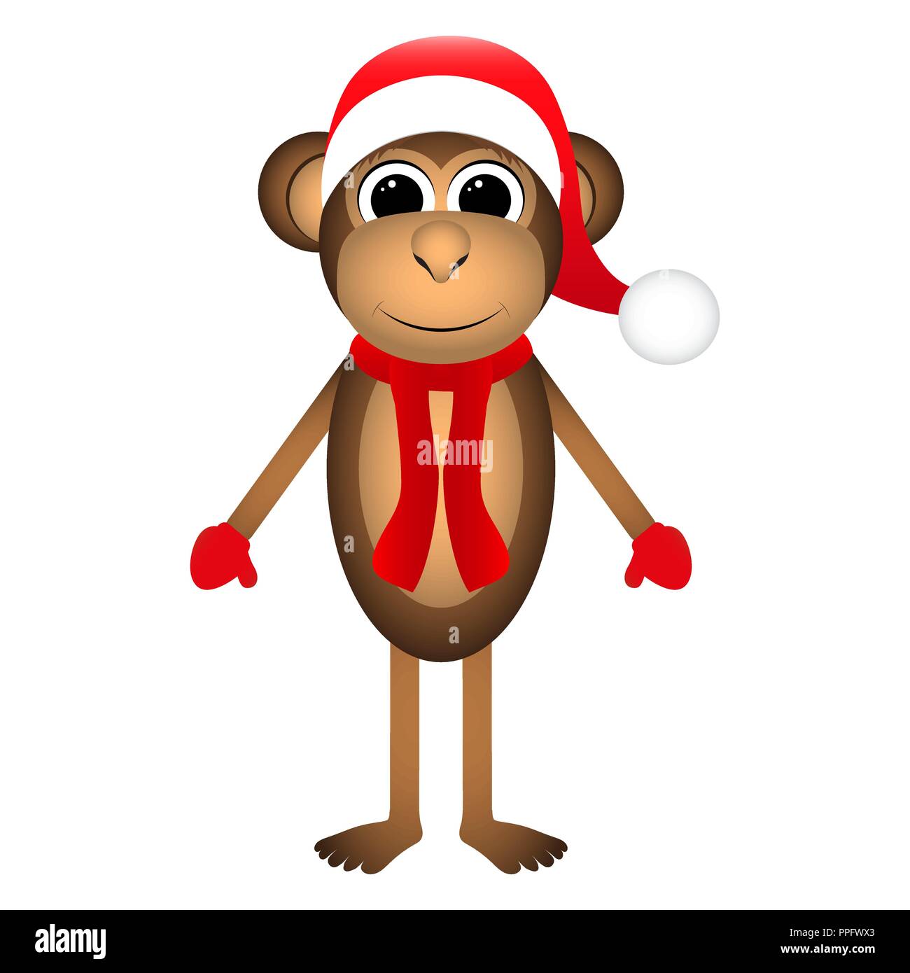 Christmas monkey on a white background Stock Vector Image & Art - Alamy
