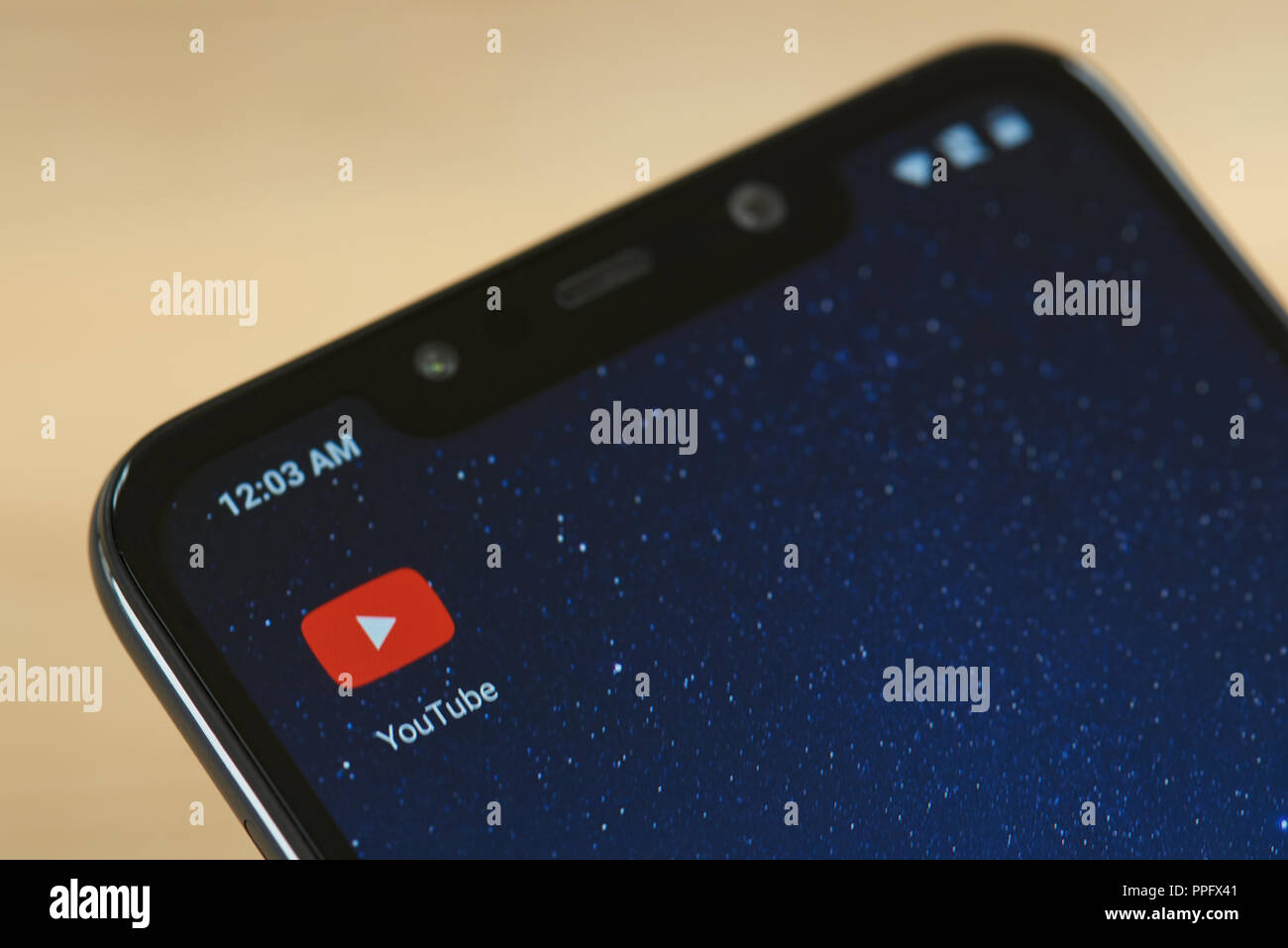 New york, USA - september 24, 2018: Youtube video service icon on ...