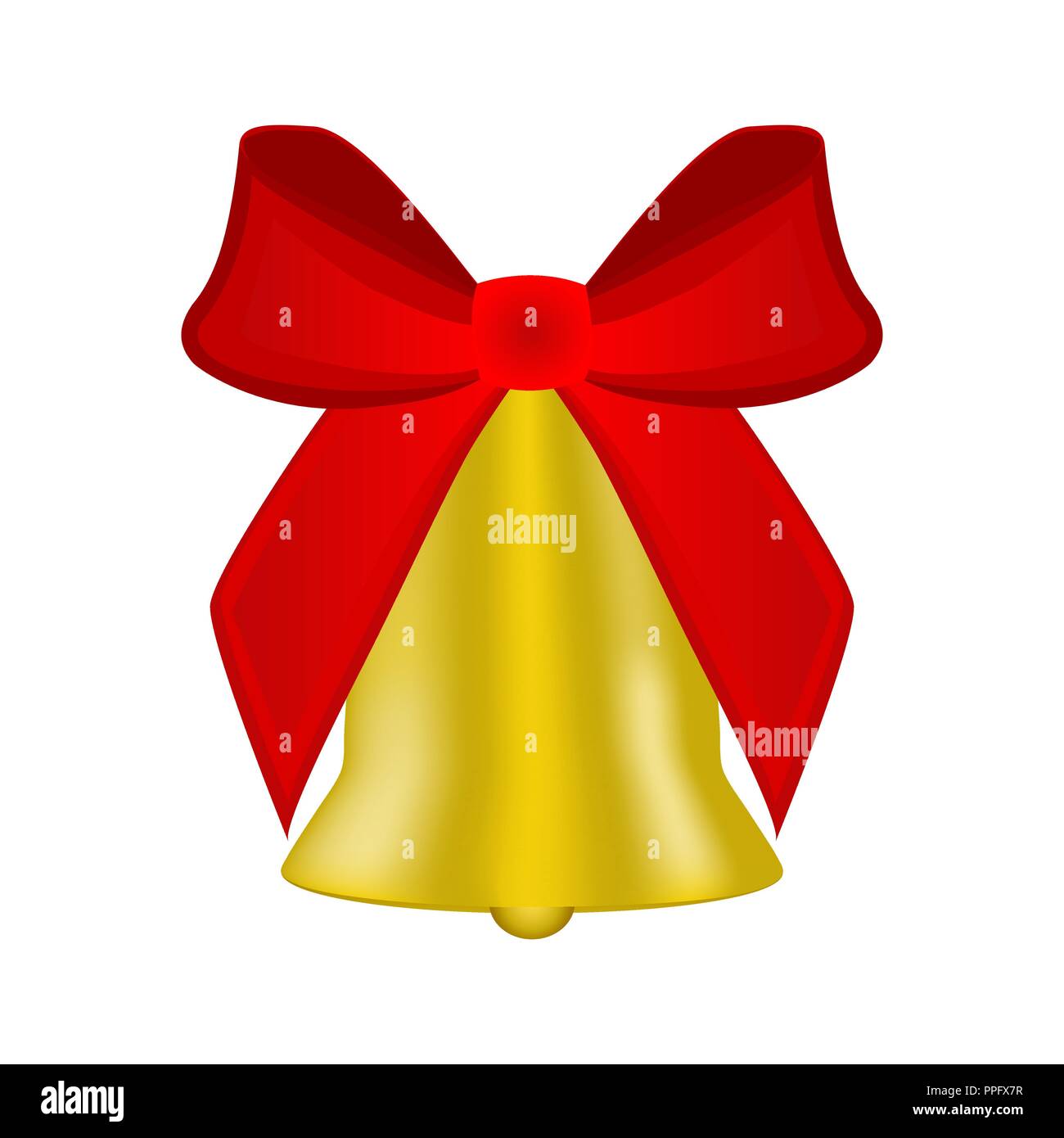 Christmas bell with red bow Stock Vector Image & Art - Alamy