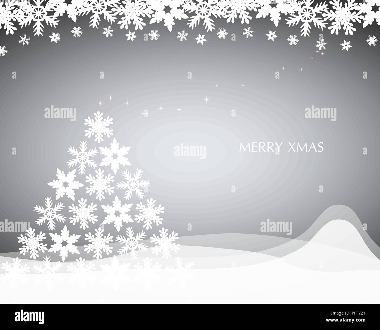 Christmas background with Christmas tree of snowflakes Stock Vector ...