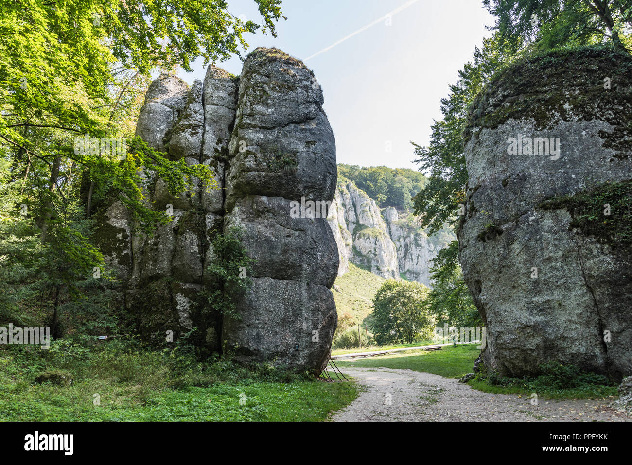 Cracow Gate rock formation in Ojcow National Park, Krakow,Poland Stock ...