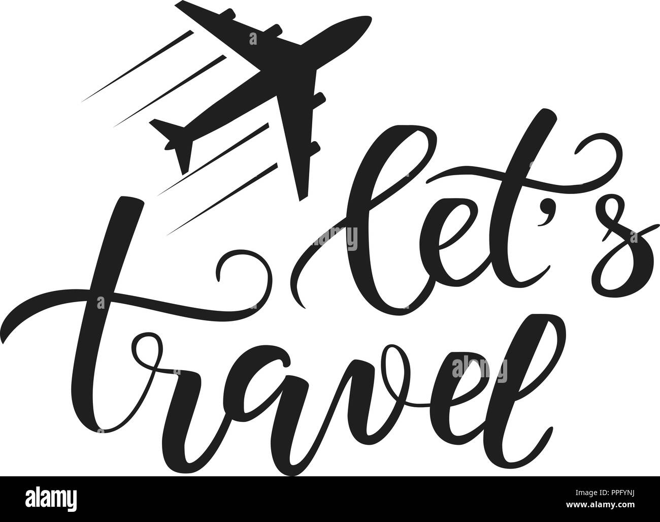 Brush calligraphy Travel Stock Vector Image & Art - Alamy