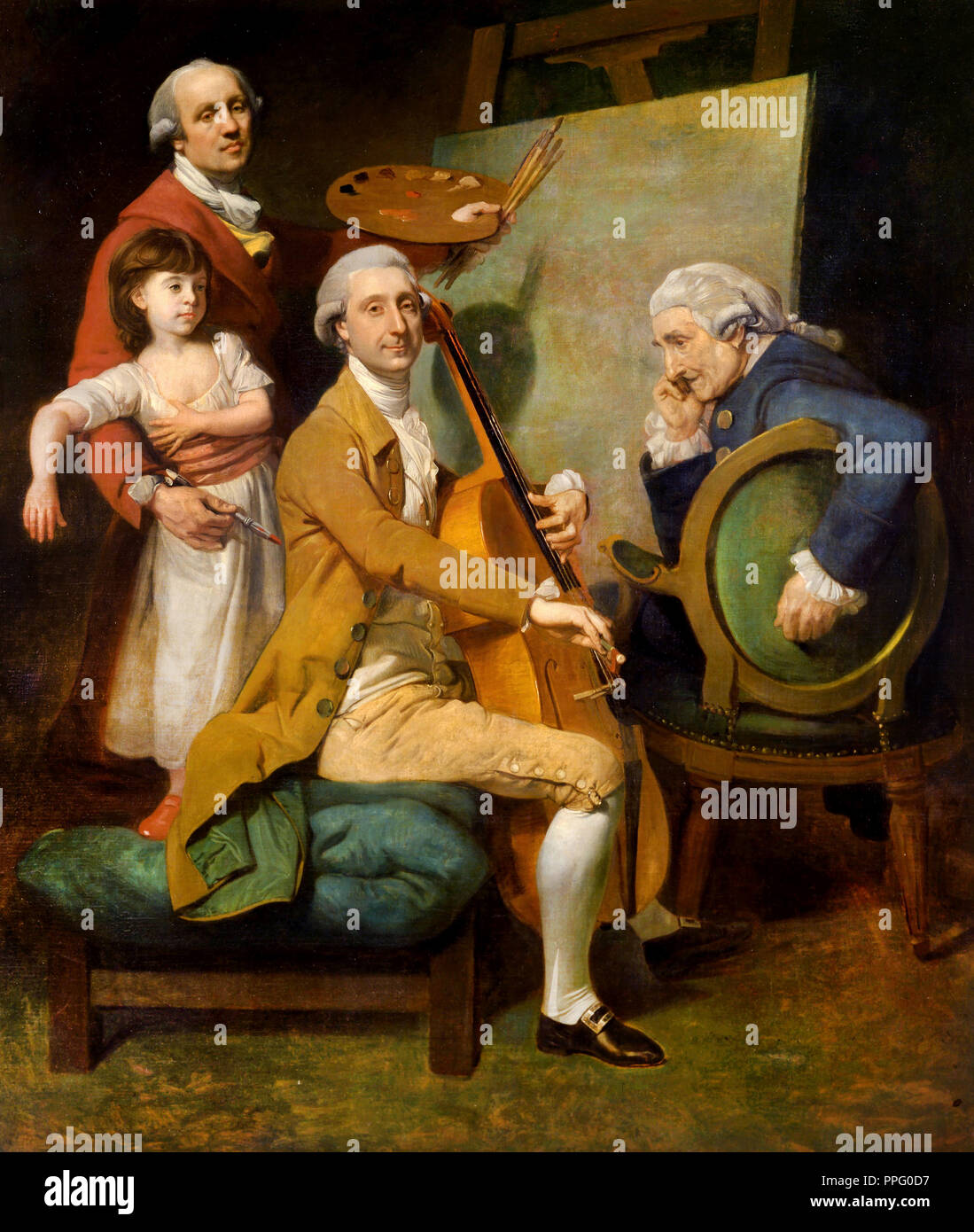 Johann Zoffany - Self-Portrait with His Daughter Maria Theresa, James ...