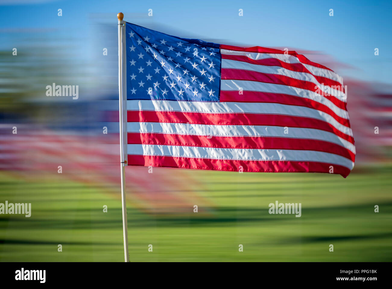 Bright American flag with speeding background effect Stock Photo - Alamy