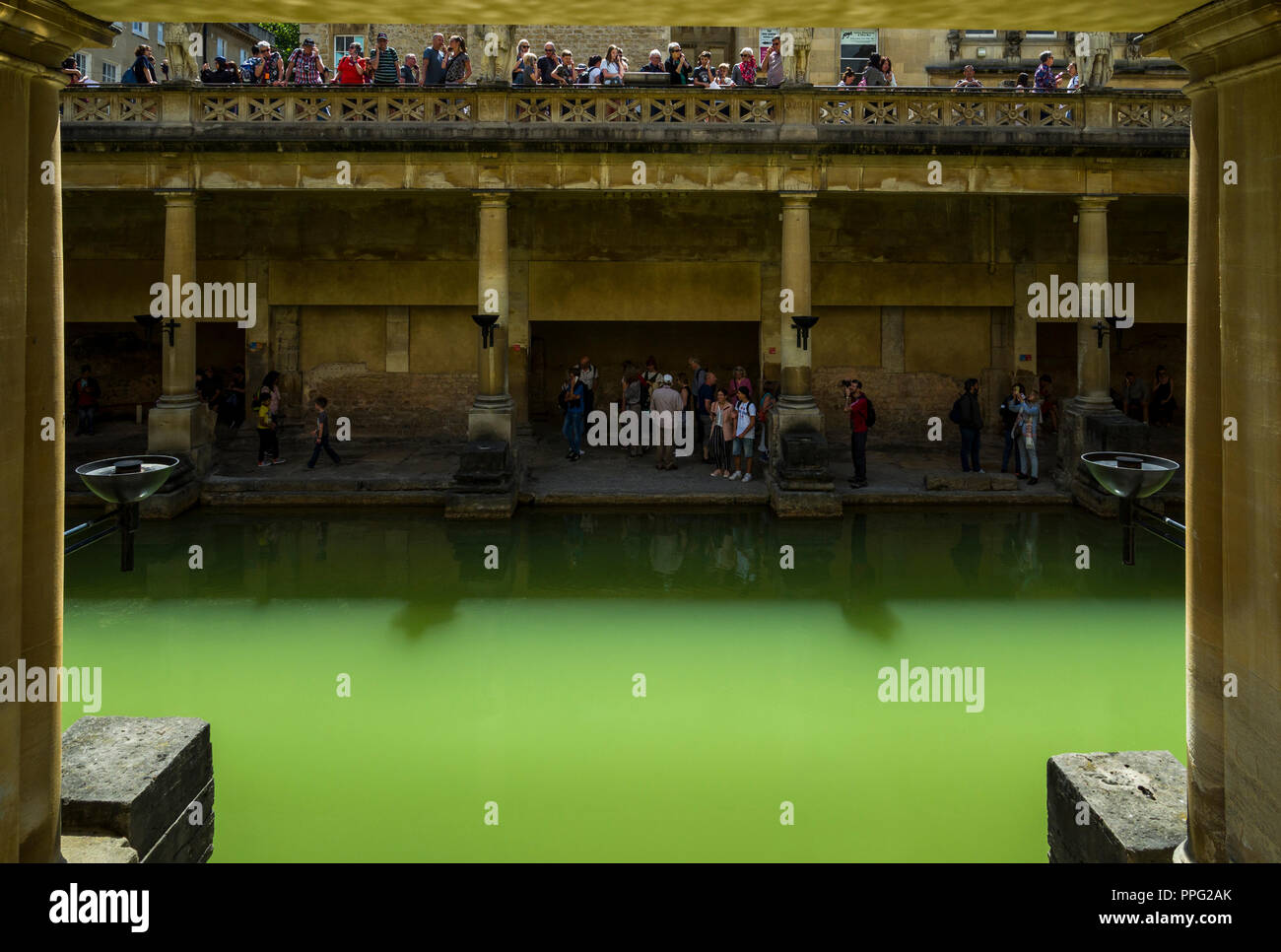 The Great Bath situated beneath the Terrace of the historic Roman Baths ...