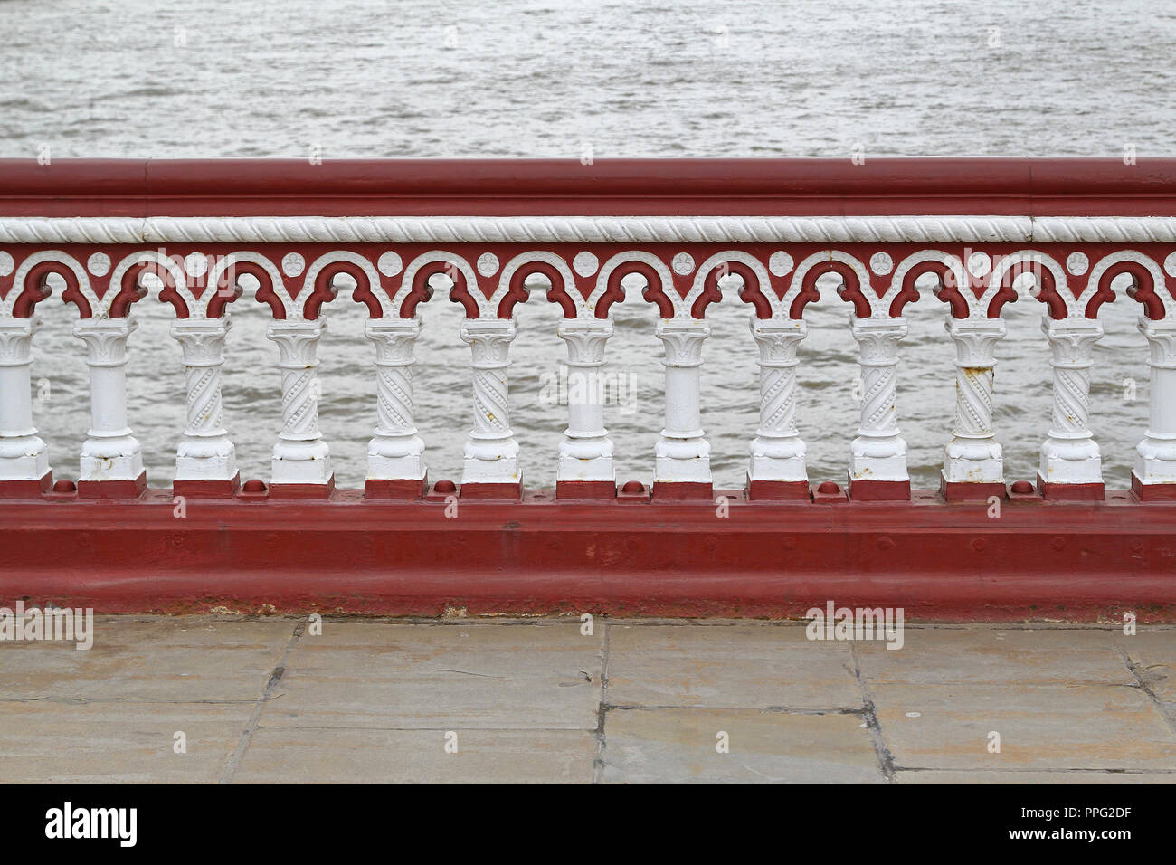 Decorative fence columns on Victorian architecture bridge Stock Photo ...
