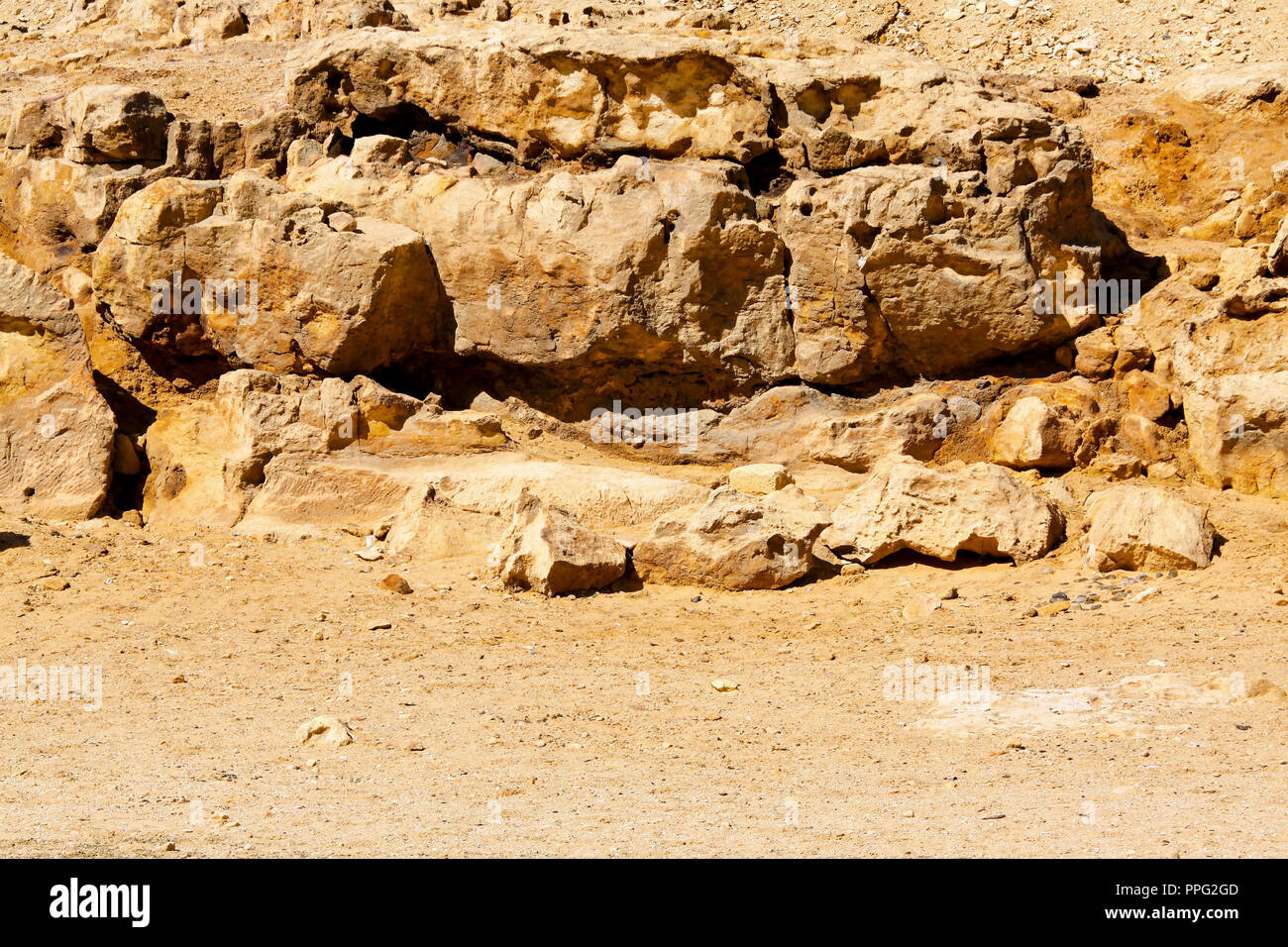 Rocks in desert near pyramids in Egypt Stock Photo - Alamy