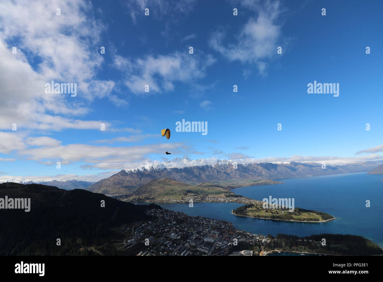 Remarkables Mountains and Queenstown New Zealand Stock Photo - Alamy