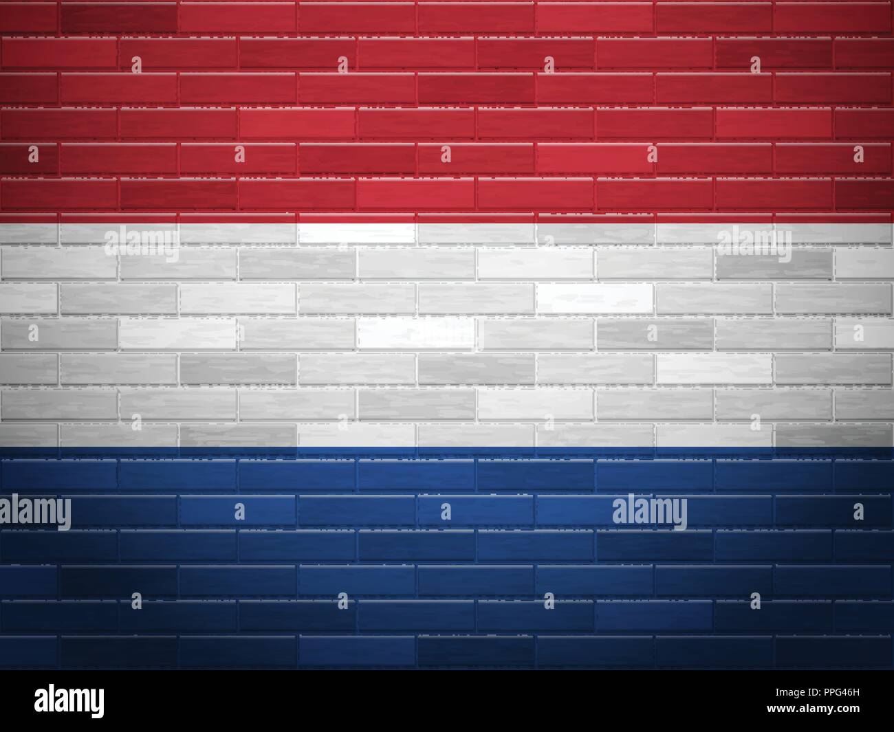 Netherlands flag on textured brick wall Stock Vector Image & Art - Alamy