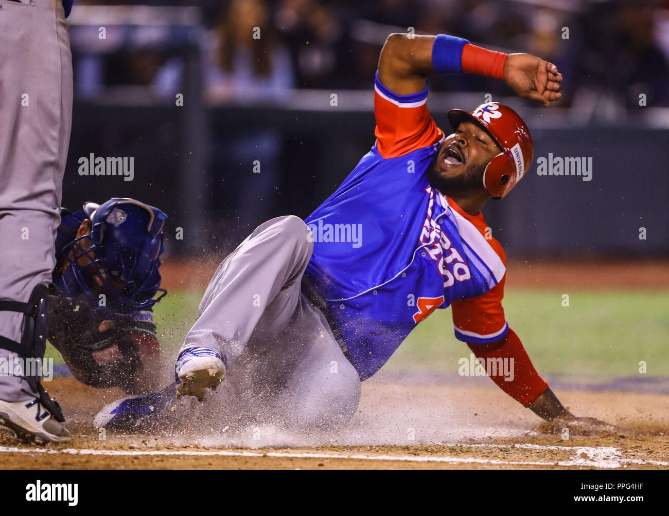 Jhonny Monell of Criollos de Caguas of Puerto Rico in a sweep at home ...