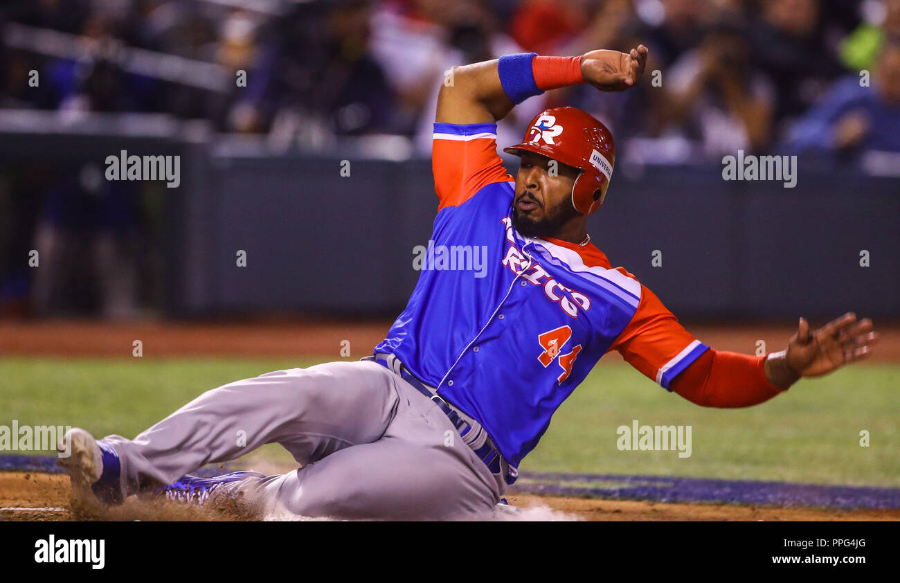 Jhonny Monell of Criollos de Caguas of Puerto Rico in a sweep at home ...