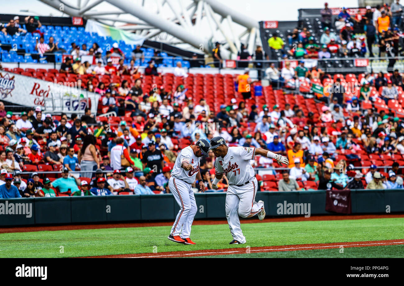 Rene Reyes celebra carrera con su equipo Caribes de Anzoátegui de ...