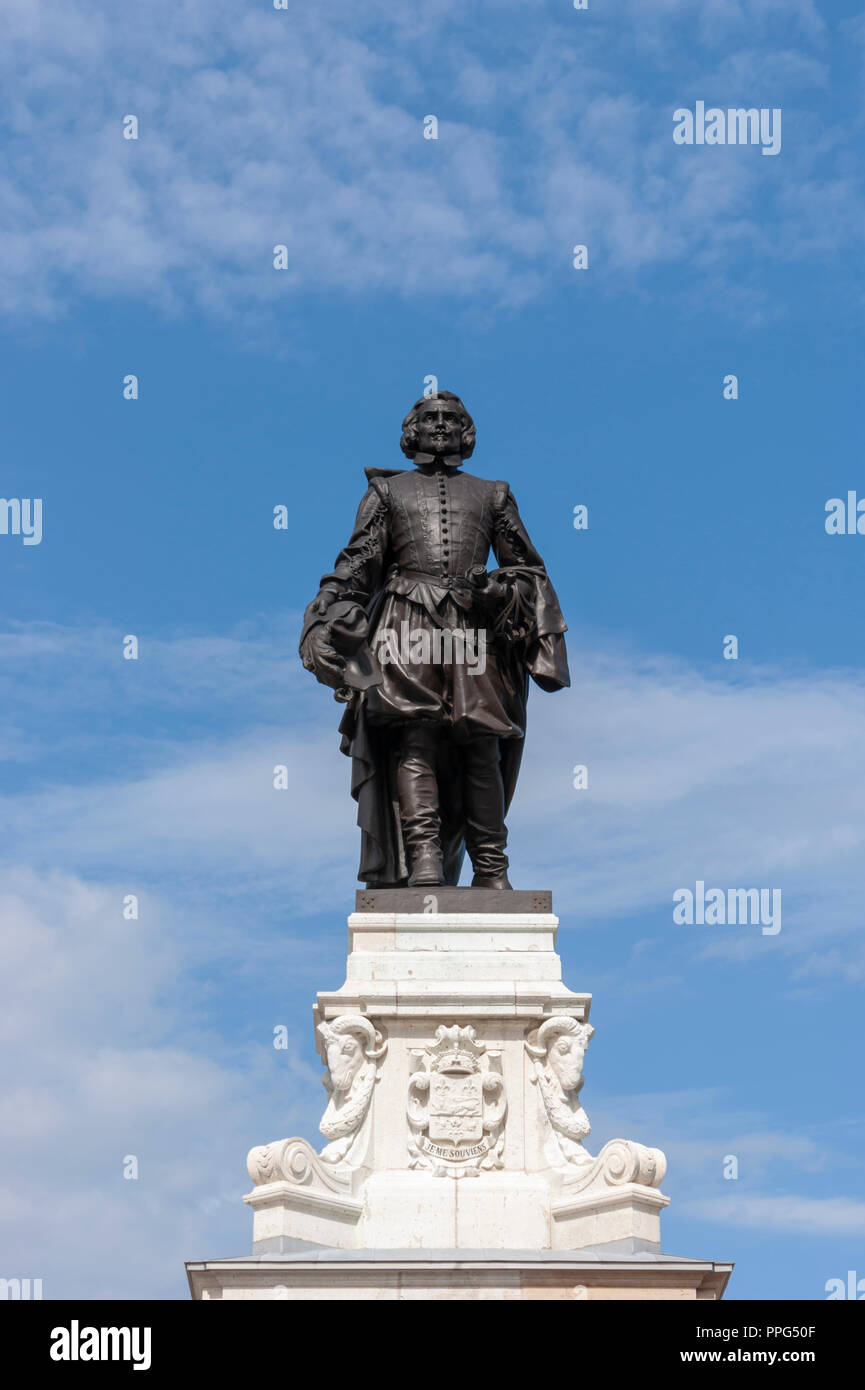 Statue of Samuel de Champlain, by Paul-Romain Chevré, near Château ...