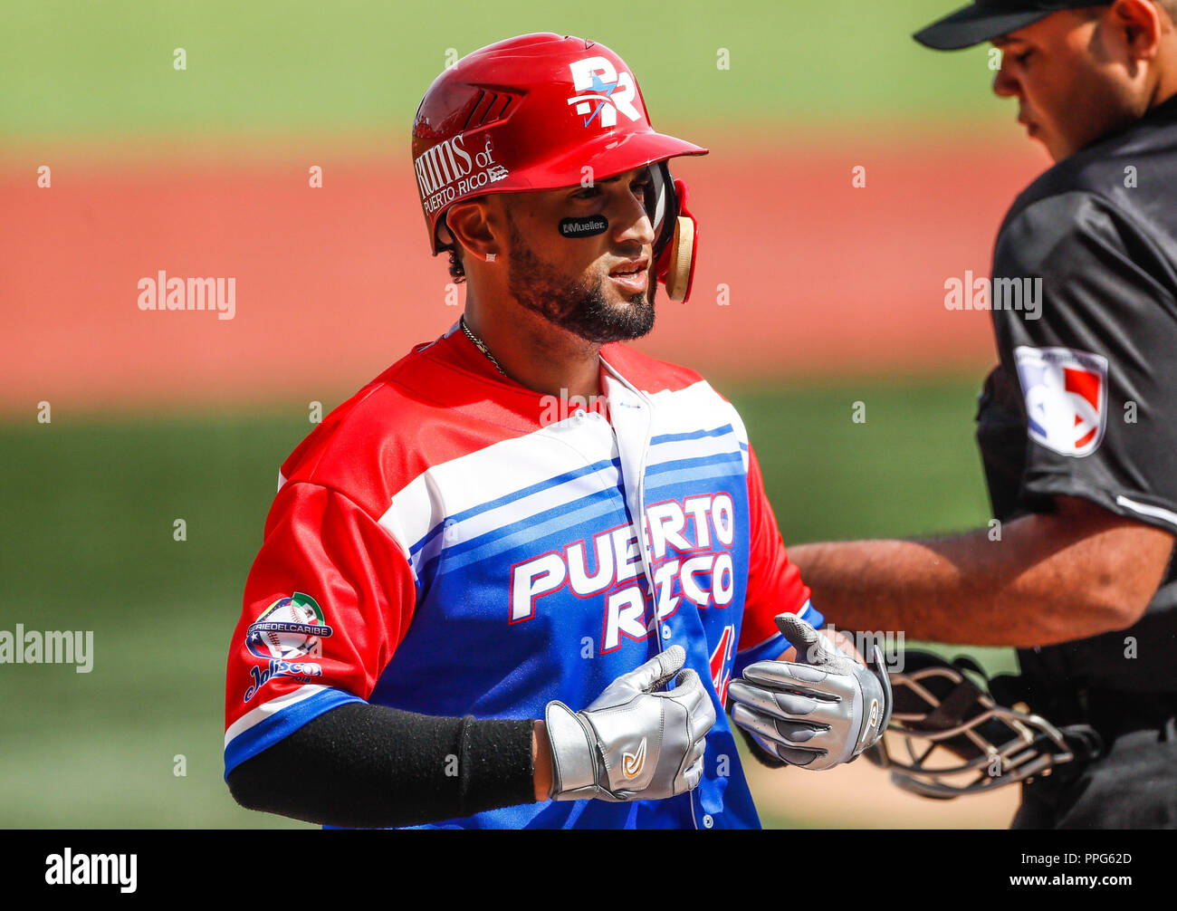 David Vidal de Puerto Rico celebra Homerun. . Partido de beisbol de la ...