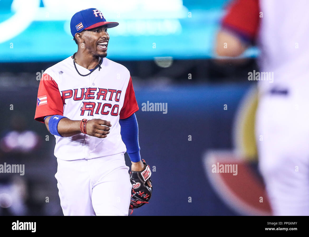 Francisco Lindor de Puerto Rico , durante el World Baseball Classic en ...