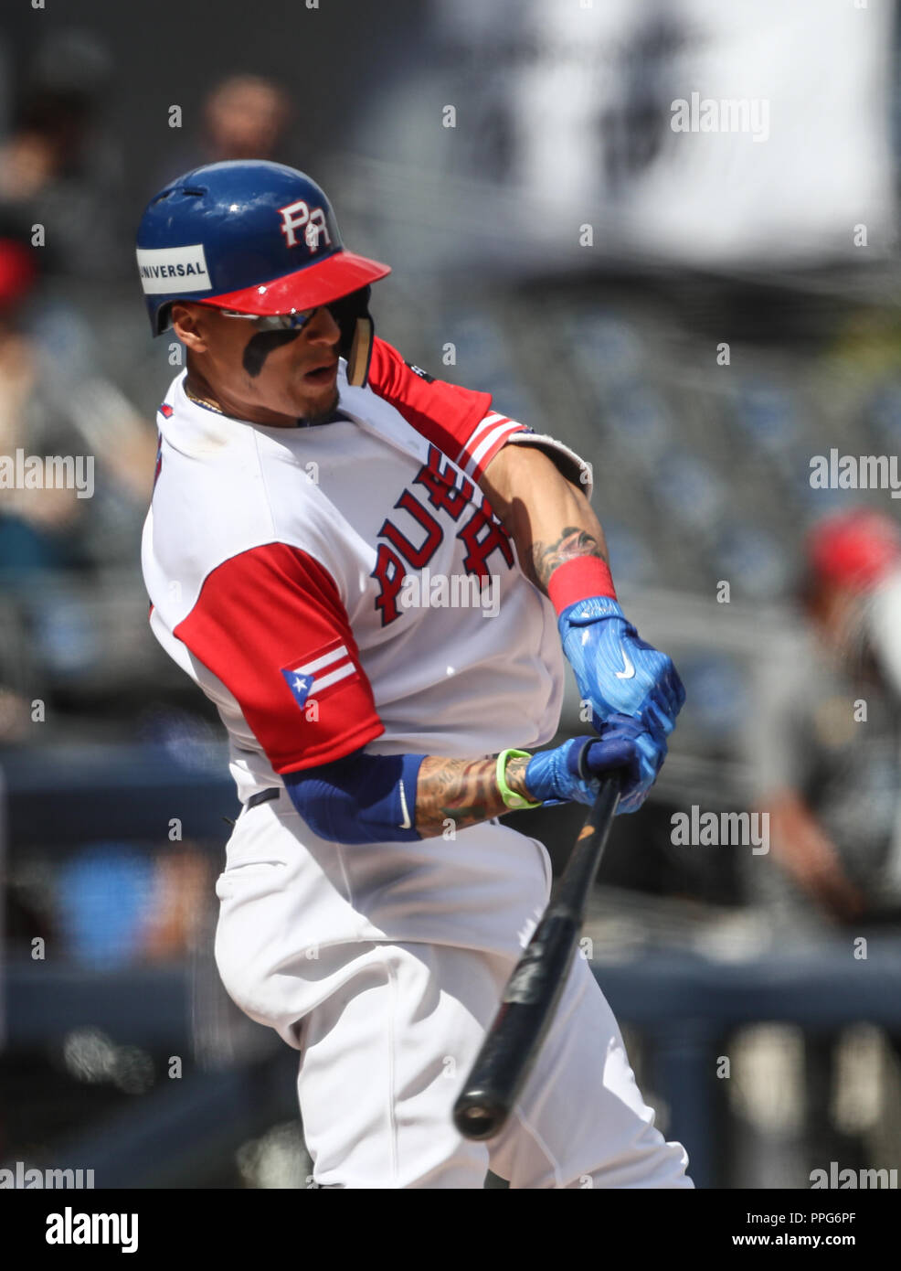 Javier Baez de Puerto Rico, durante el partido entre Italia vs Puerto ...