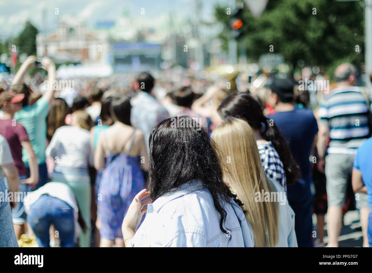 Crowd of people from behind abstract hi-res stock photography and ...