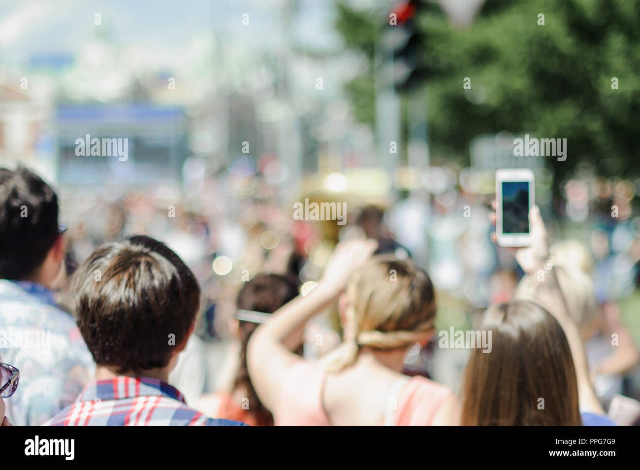 Crowd of people from behind abstract hi-res stock photography and ...