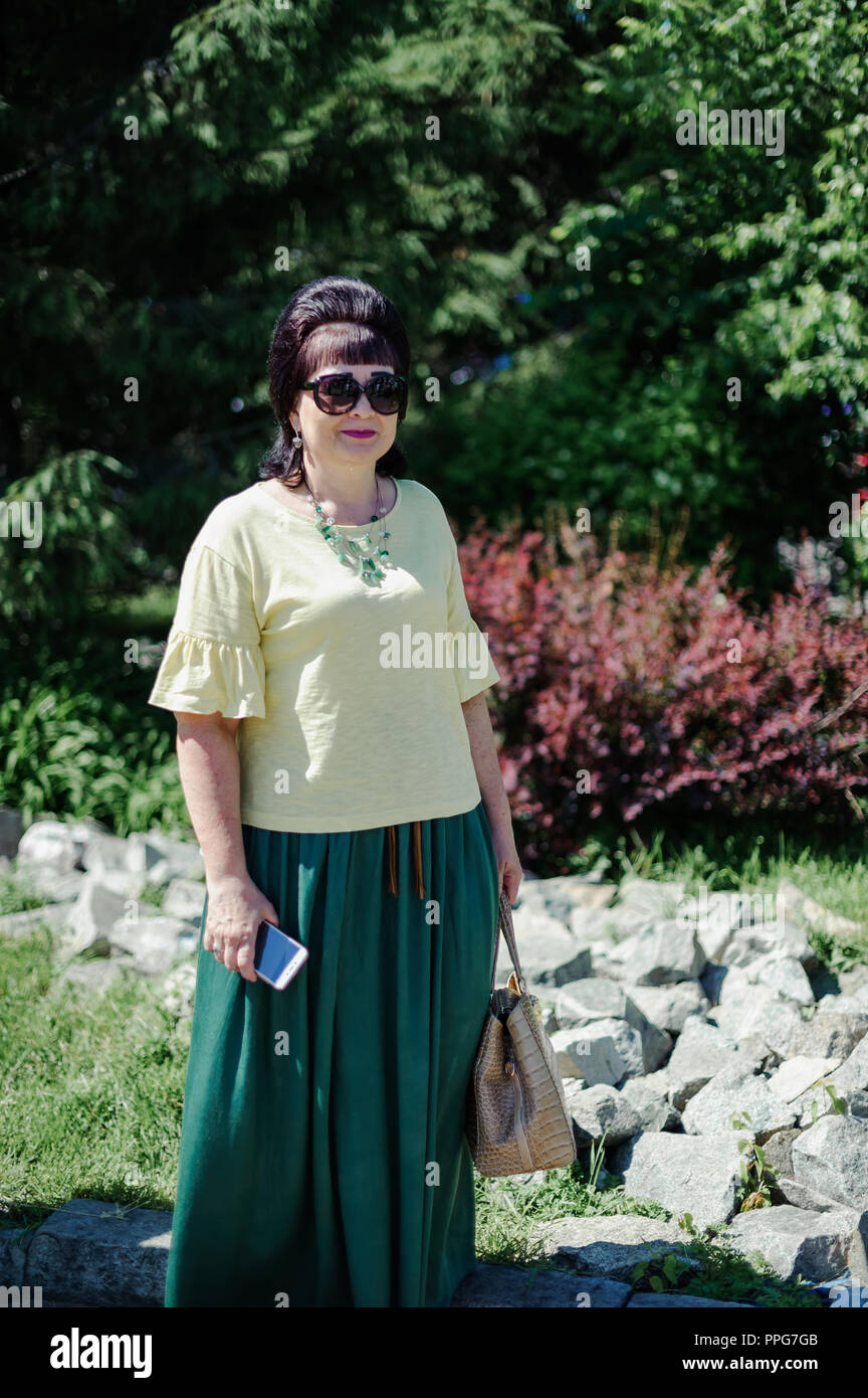 portrait of an elderly adult urban women Stock Photo - Alamy