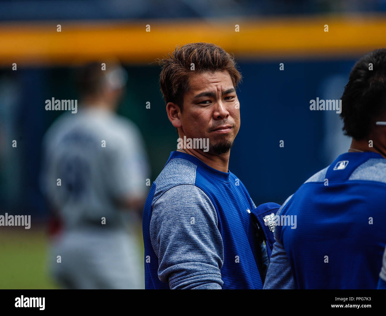Kenta Maeda. Acciones del partido de beisbol, Dodgers de Los Angeles ...