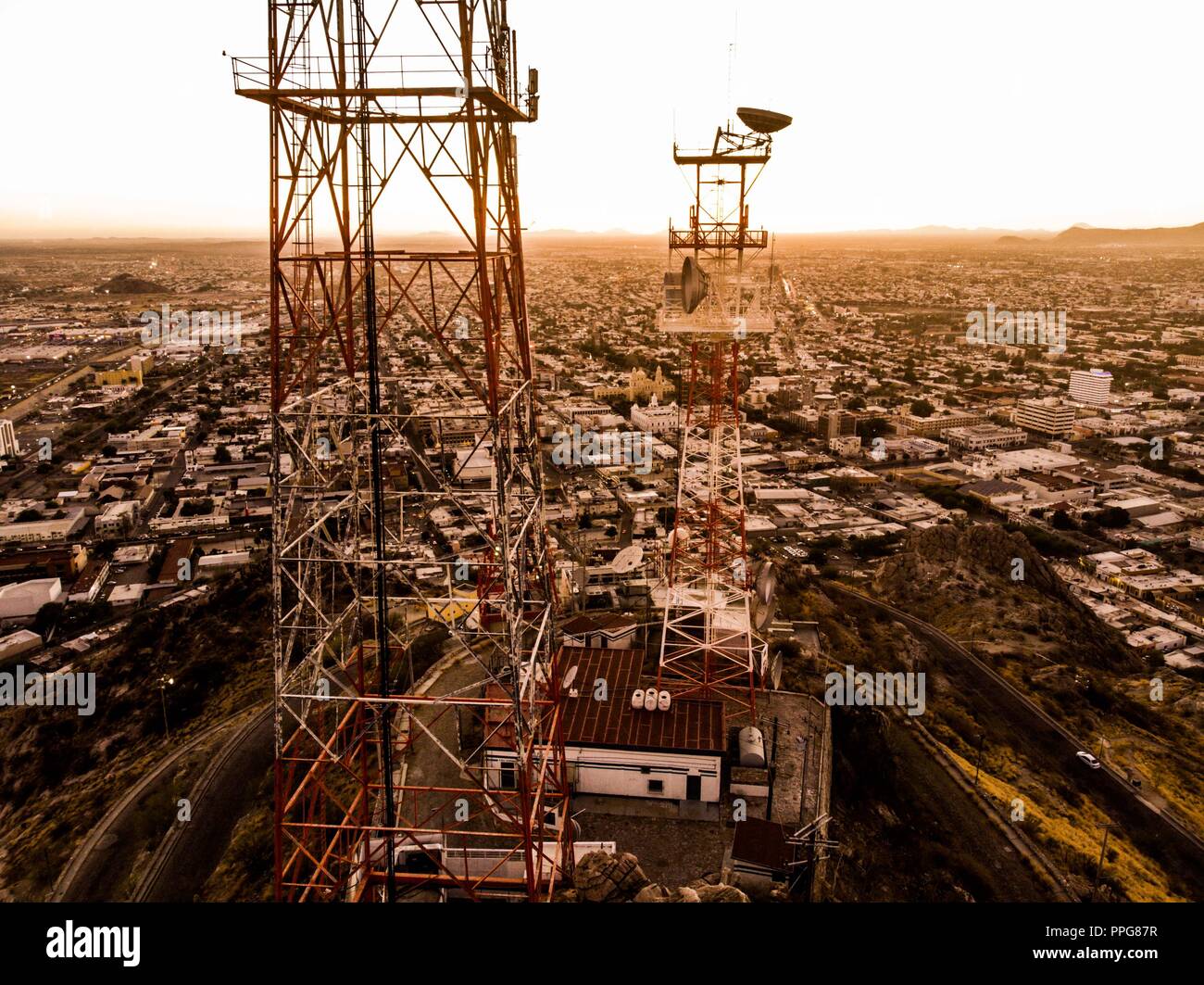 Cerro de la Campana Hill of the Bell. Tele communications. Antennas in ...