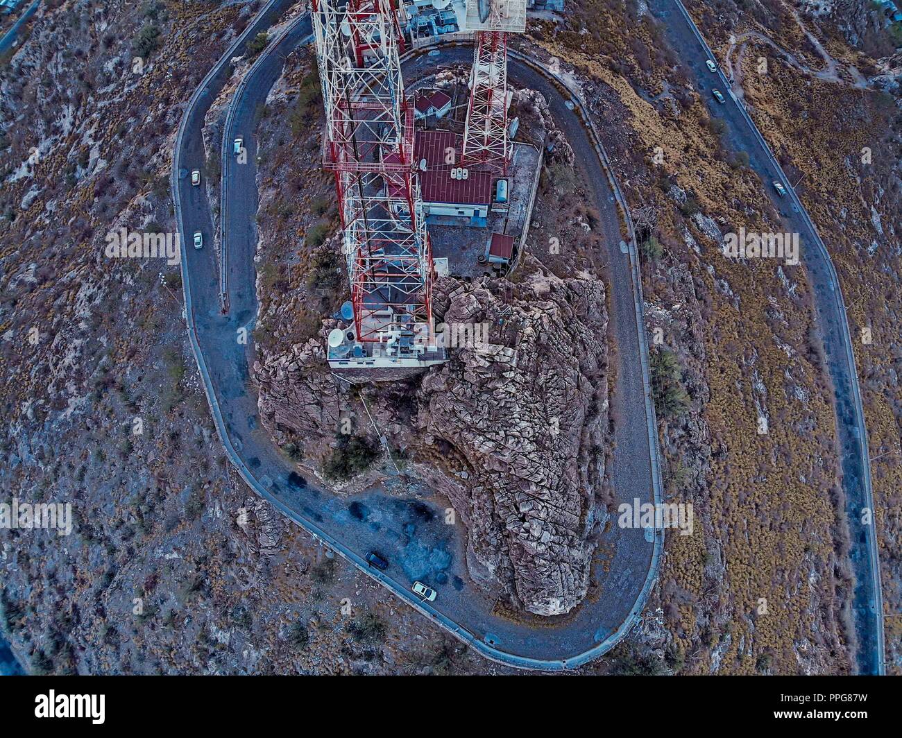 Cerro de la Campana Hill of the Bell. Tele communications. Antennas in ...