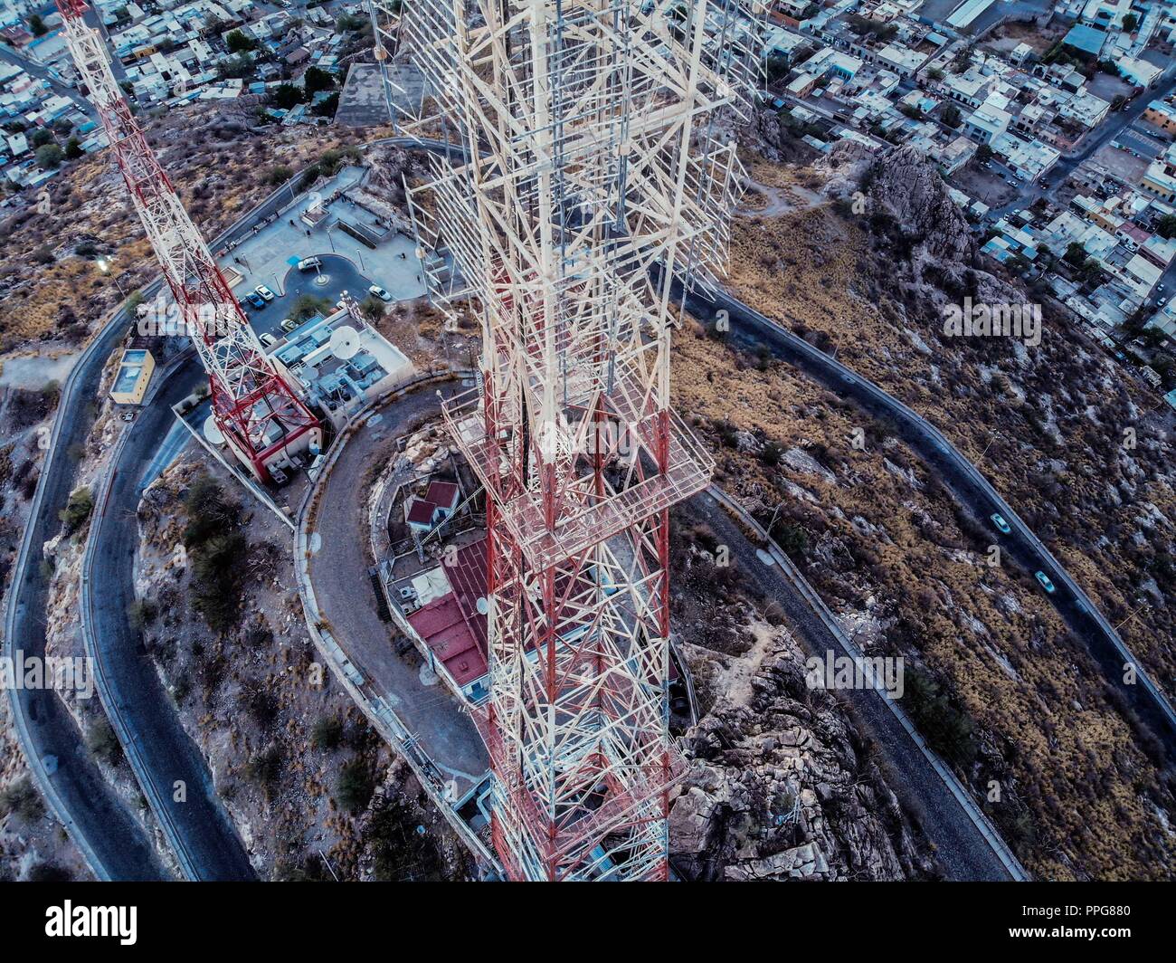 Cerro de la Campana Hill of the Bell. Tele communications. Antennas in ...