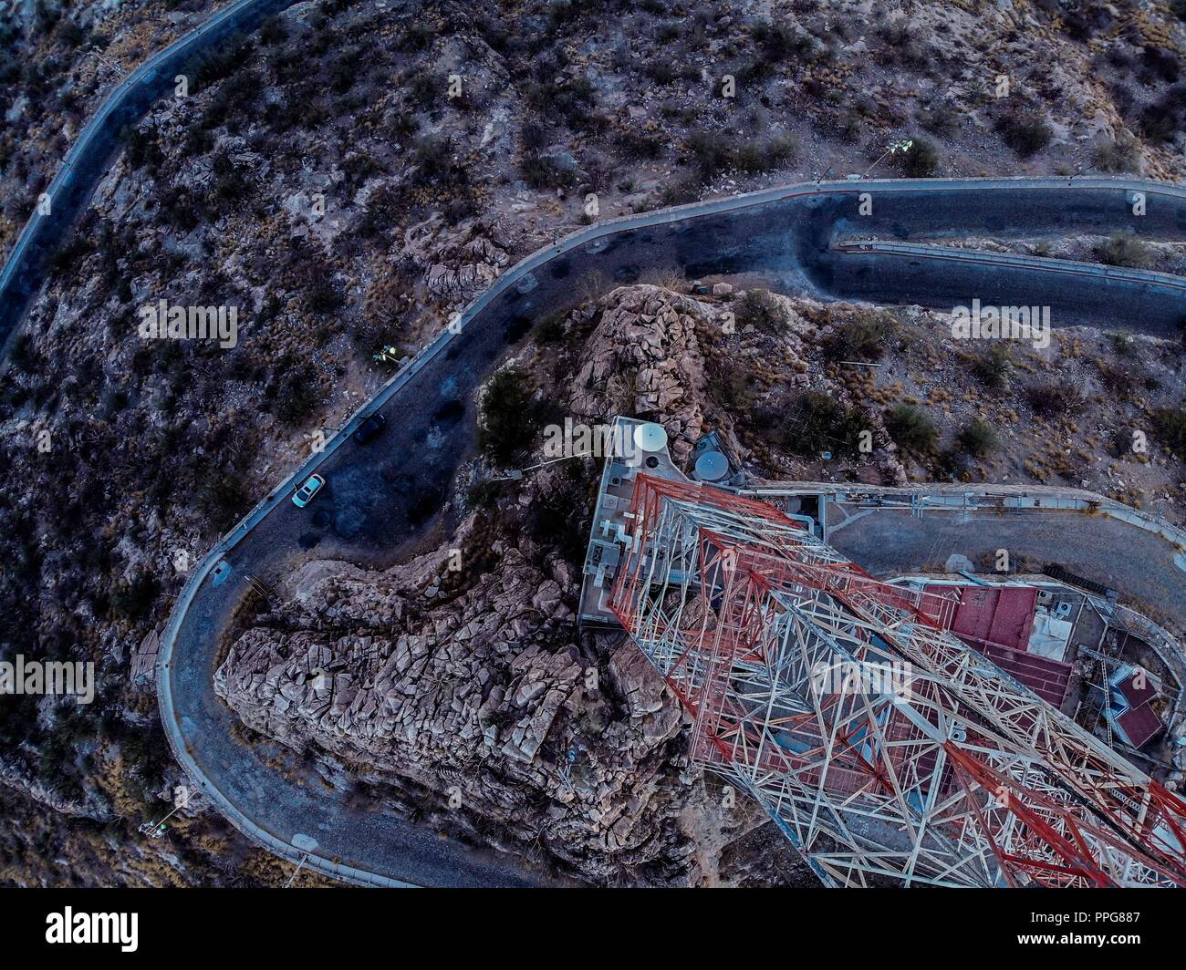 Cerro de la Campana Hill of the Bell. Tele communications. Antennas in ...