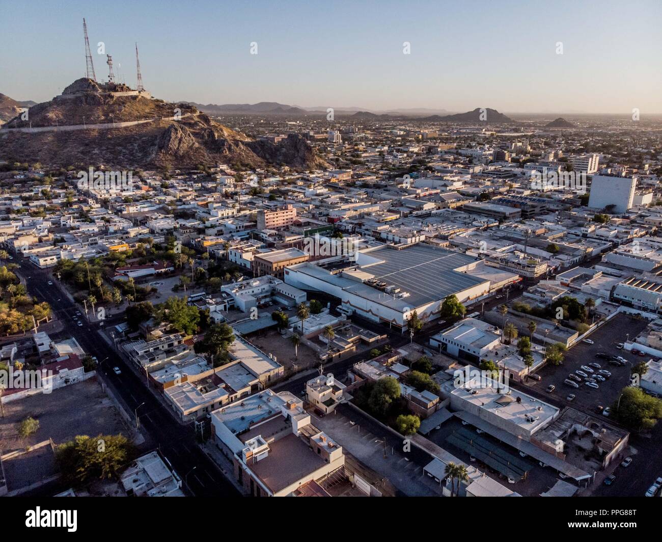 Downtown Hermosillo. Downtown Hermosillo Sonora. Panoramic view. Aerial ...