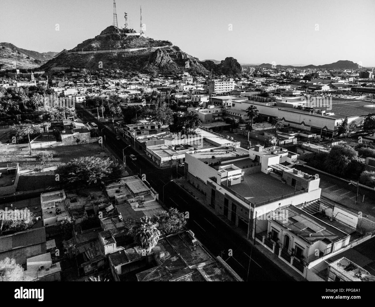 Downtown Hermosillo. Downtown Hermosillo Sonora. Panoramic view. Aerial ...