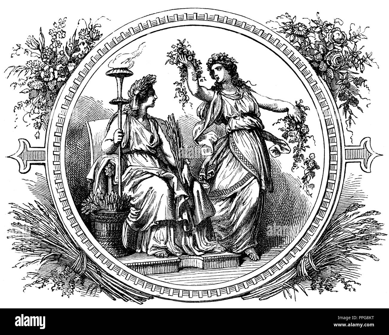 Demeter, goddess of the fertility of the earth, the crop, the seeds and ...