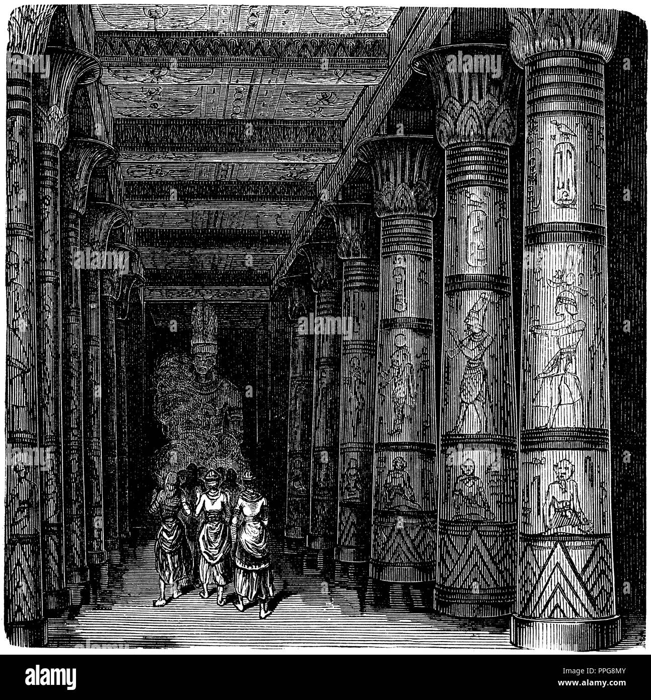 Sacrifice of Amun, Amun, god of wind and fertility, pillars, anonym ...