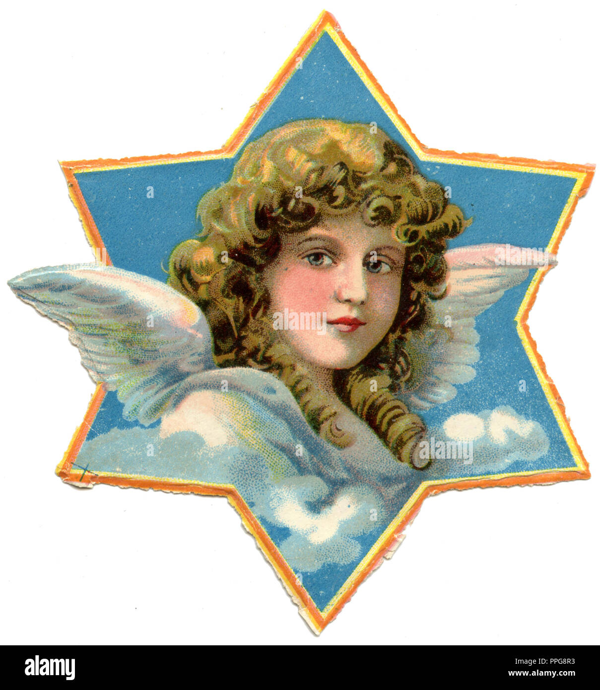 scrap: Angel face in the star Stock Photo - Alamy