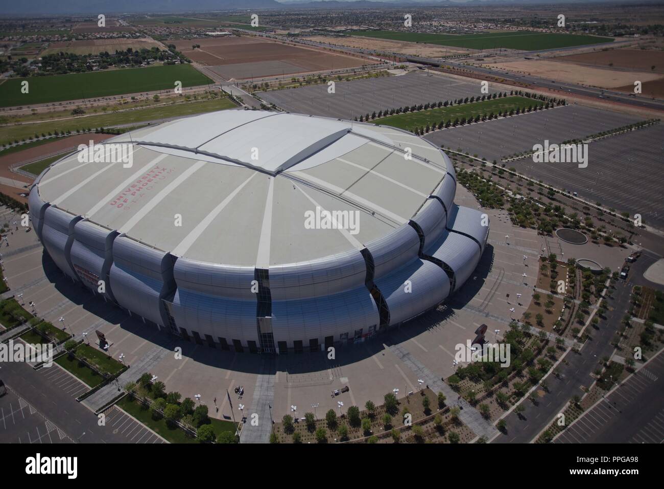 Aerial photography of Phoenix, Stadium of the University of Phoenix ...