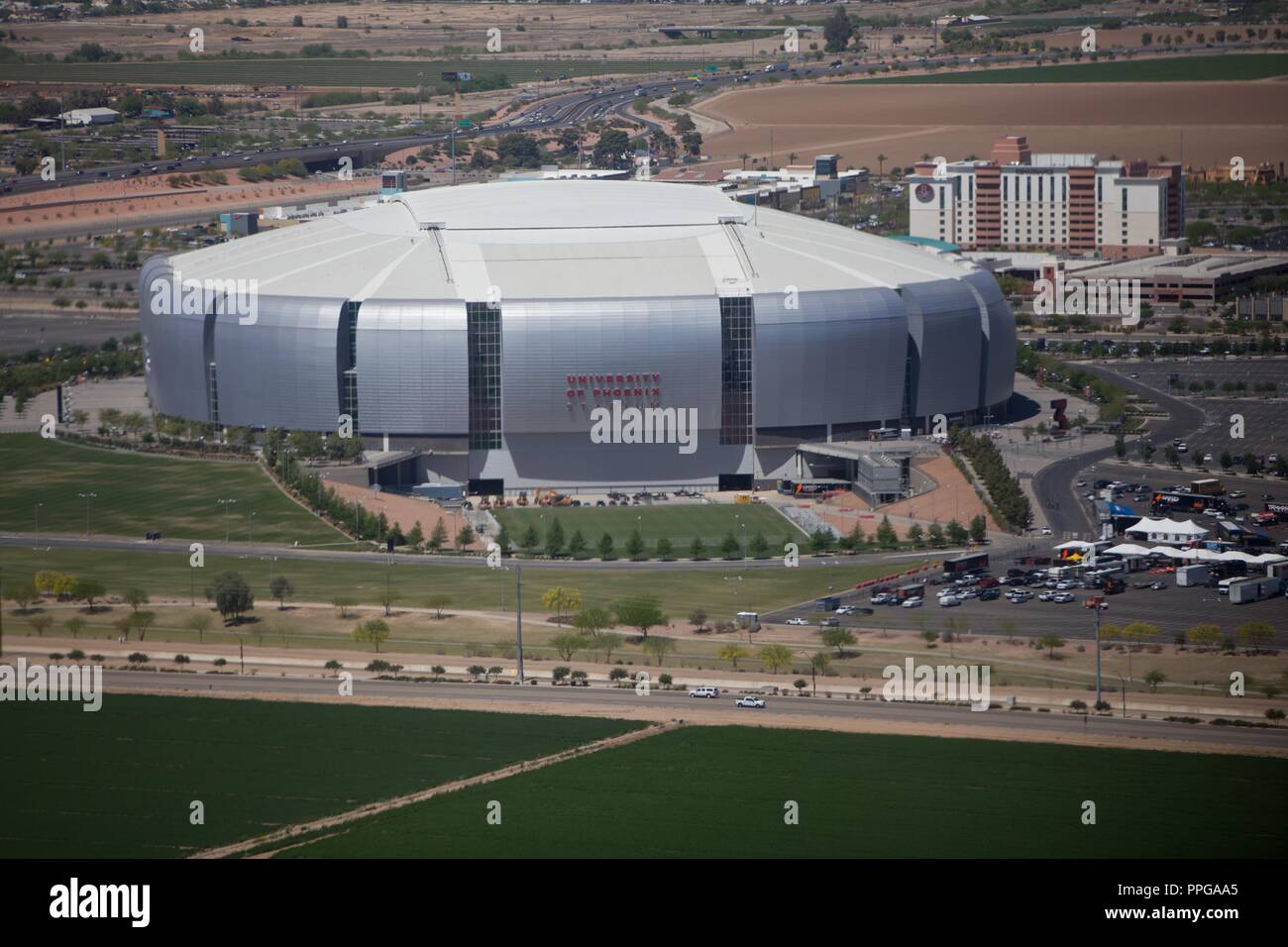Aerial photography of Phoenix, Stadium of the University of Phoenix ...