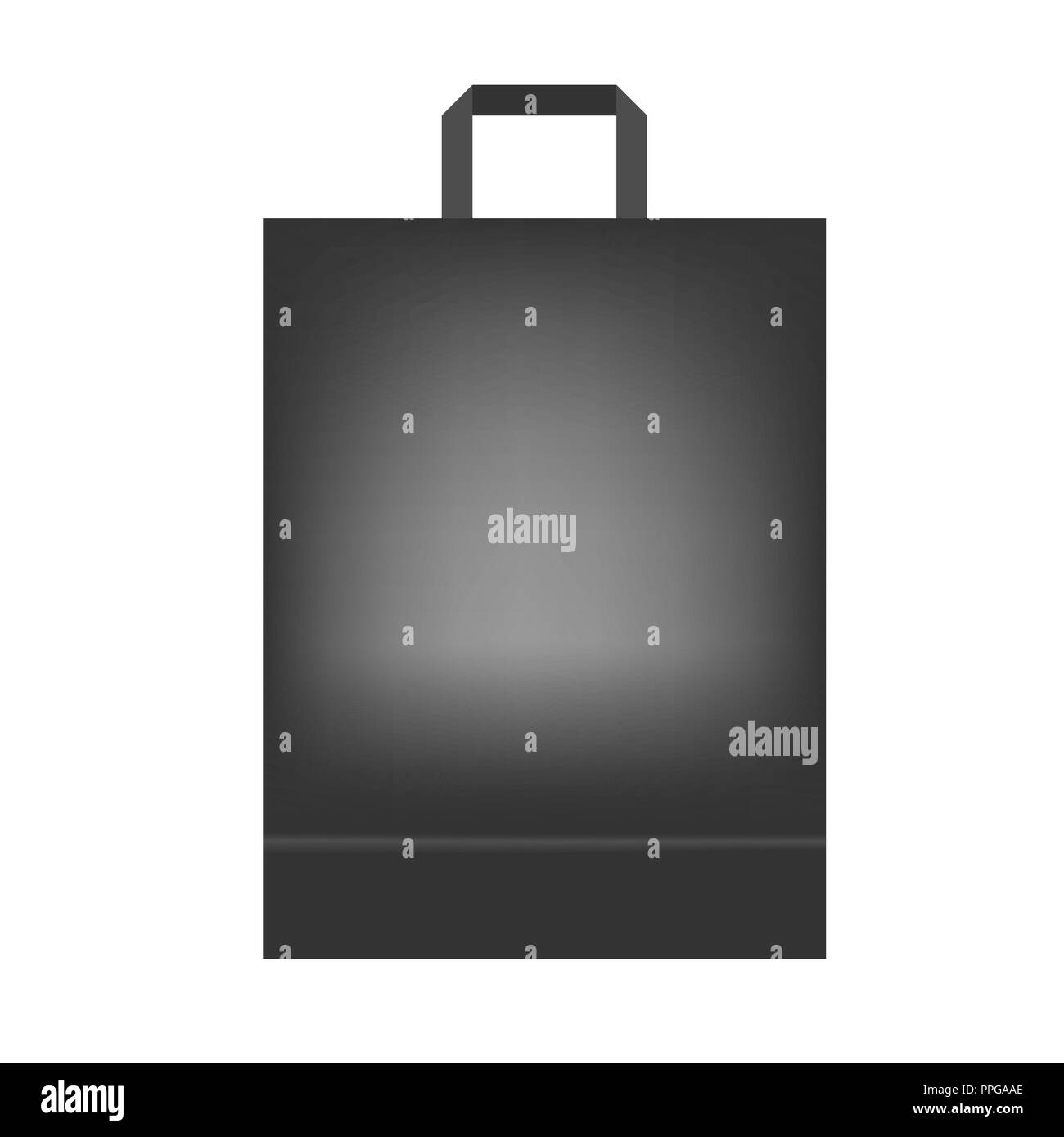Black shopping or merchandise bag with handle, vector mock up. Package ...