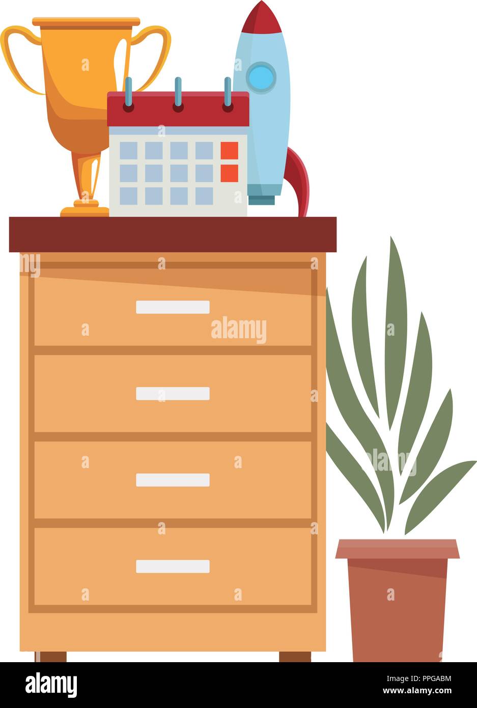 Office elements cartoon Stock Vector Image & Art - Alamy