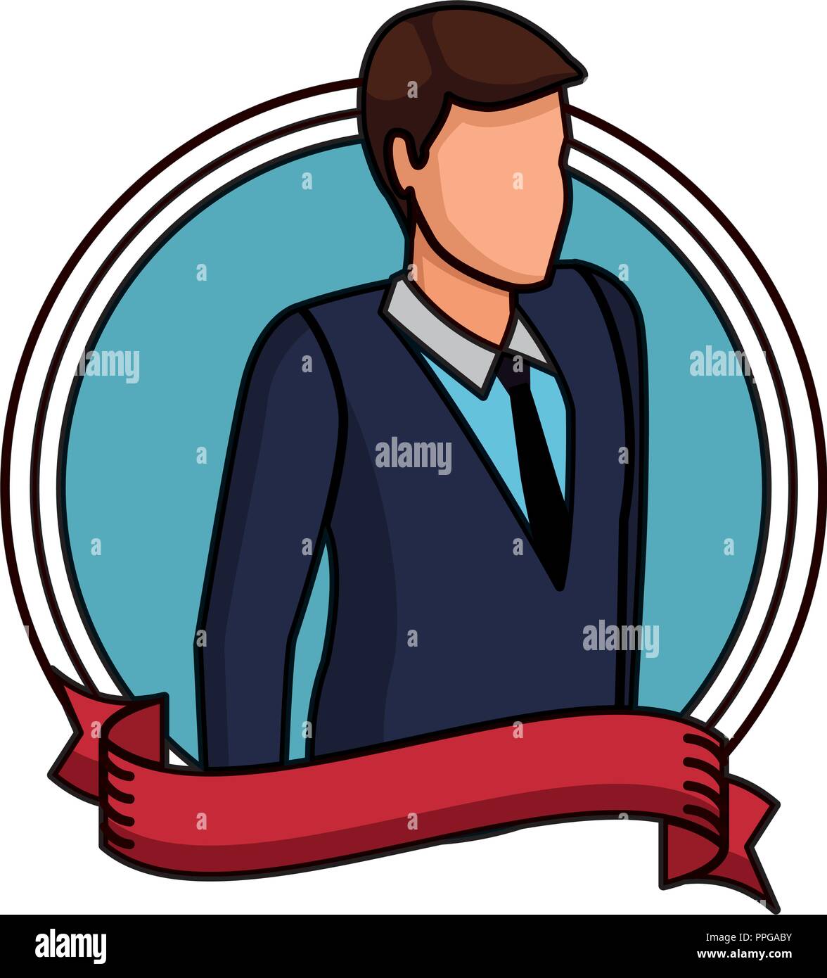 Executive businessman avatar round icon Stock Vector Image & Art - Alamy